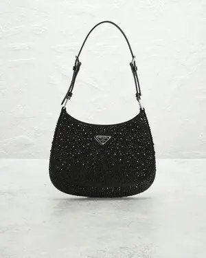 FWRD RENEW Prada Satin Embellished Cleo Shoulder Bag