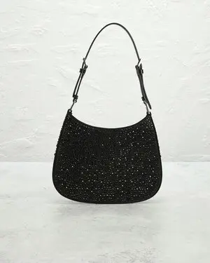 FWRD RENEW Prada Satin Embellished Cleo Shoulder Bag