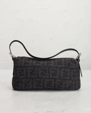 FWRD RENEW Fendi Zucca Baguette Shoulder Bag - Gray