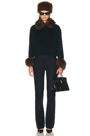 SELF-PORTRAIT Wool Fur Trim Jacket