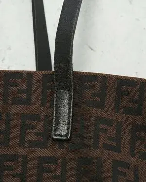FWRD RENEW Fendi Zucchino Tote Bag In Brown - Black
