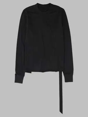 Rick Owens T-shirt In Cotone A Manica Lunga - Black