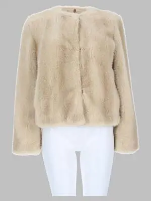 Max Mara Giacca Palchi In Ecopelliccia - Cream