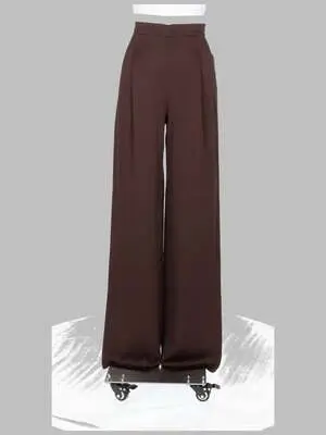 Max Mara Pantalone A Gamba Ampia - Brown