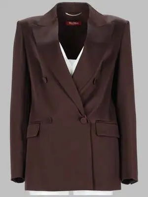 Max Mara Blazer Doppiopetto In Envers Satin