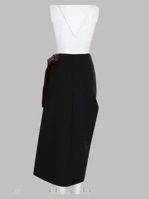 Bottega Veneta Gonna In Lana Grain De Poudre - Black