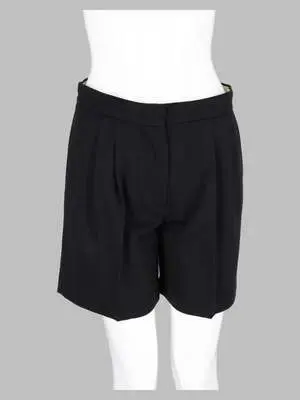 Max Mara Shorts In Drap Di Lana - Black