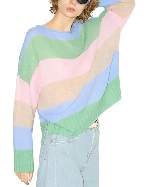 Max & Co. Stampa Stripe Oversized Sweater - Green