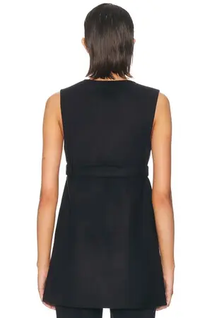 Miu Miu Lana Double Cerata Top In Navy