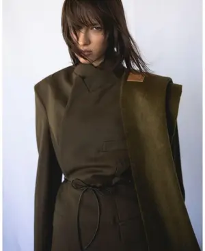 MOTHER OF ALL Tight Waist Blazer With Leather Belt