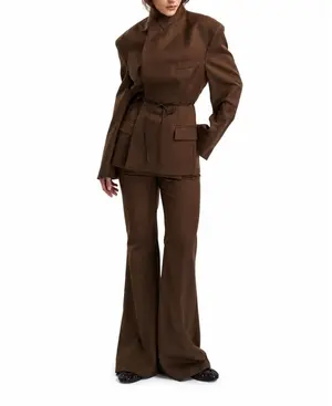 MOTHER OF ALL Tight Waist Blazer With Leather Belt