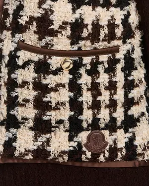 Moncler Emotionnalite Tweed Down Zippered Vest - Light Beige