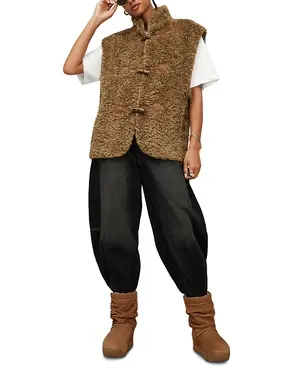 UGG Niah Faux Fur Toggle Vest - Coffee Grounds