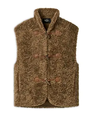 UGG Niah Faux Fur Toggle Vest - Coffee Grounds