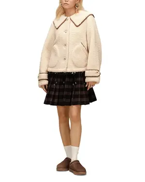 UGG Nikia Fleece Collared Jacket - Cream