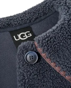 UGG Nikia Fleece Collared Jacket - Eve Blue