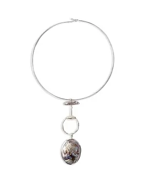 Chan Luu Horsebit Collar Necklace, 15.5 - Abalone
