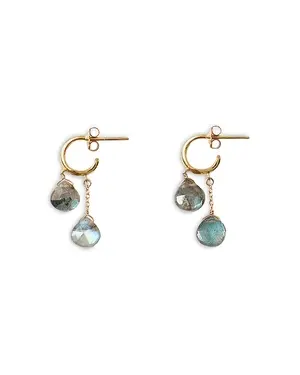 Chan Luu Dew Drop Gemstone Hoop Earrings, 1.5l - Labradorite