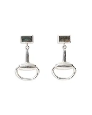 Chan Luu Horsebit Drop Earrings - Labradorite