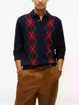 Tommy Hilfiger Argyle-pattern Polo Sweater
