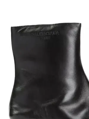 Balenciaga Duty Free Logo-embossed Ankle Boots - Black