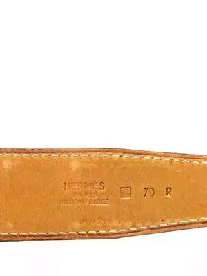 Hermès 2003 Box Calf And Courchevel Constance H Reversible Belt