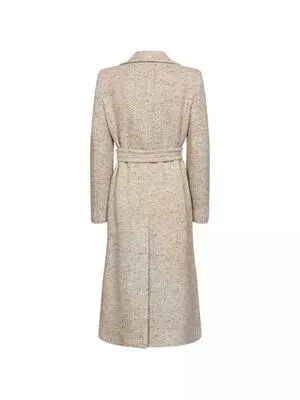 Tagliatore Herringbone-pattern Belted Coat - Neutrals