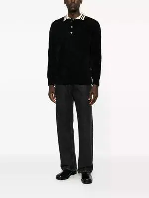 YES LONDON Striped-collar Sweatshirt