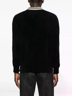 YES LONDON Striped-collar Sweatshirt