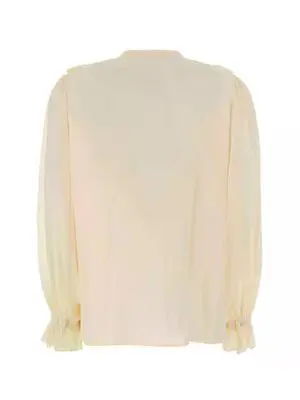 Chloé Ruffled Silk Shirt - Neutrals