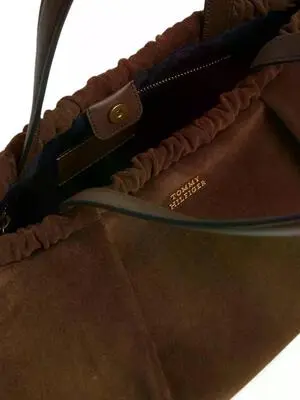 Tommy Hilfiger Drawstring Suede Shoulder Bag - Brown