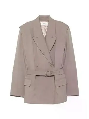 SOLOTRE Belted Double-breasted Jacket