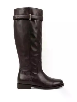 Peserico Buckle-detail Leather Knee-high Boots