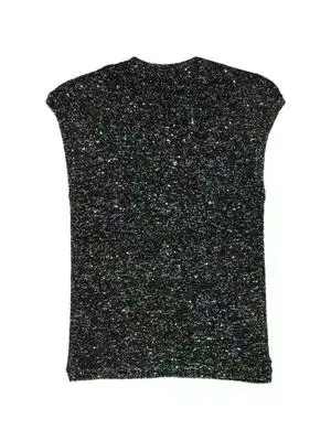 Emporio Armani Sequin-embellished Sleeveless Top