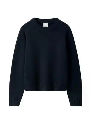 Almada Label Cru Crew-neck Drop-shoulder Sweater - Blue