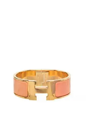 Hermès 2010-2026 Wide Enamel Clic Clac H Bracelet Pm Costume Bracelet - Orange