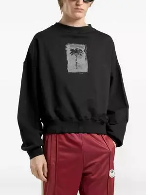 Palm Angels Brushed Palm Tree Loose Crew Sweatshirt