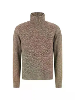PANICALE Diamond-knit Roll-neck Sweater - Brown