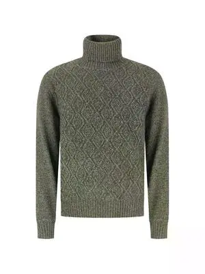 PANICALE Diamond-knit Roll-neck Sweater - Green