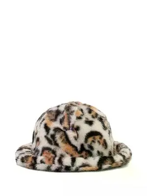 KANGOL Leopard-print Faux-fur Bucket Hat