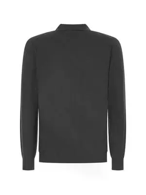 CUSTOMER LOVERS Long-sleeve Knitted Polo Shirt