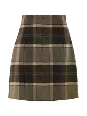 Max Mara Short Checked Wool Skirt