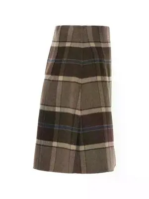 Max Mara Short Checked Wool Skirt