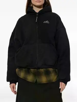 Balenciaga Logo-print Zip-up Hoodie