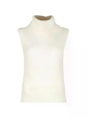 Veronica Beard Mazzy Chevron-knit Vest - Neutrals