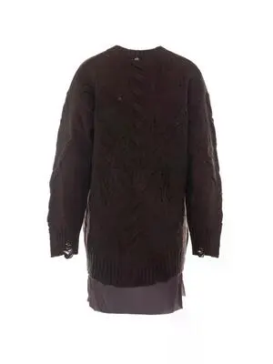 ANIYE BY Maxipull Tina Distressed Cable-knit Mini Dress