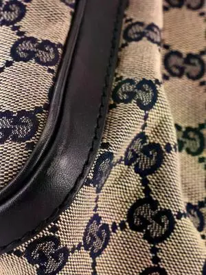 Gucci Vintage Web Boston Bag Gg Canvas Medium Satchel