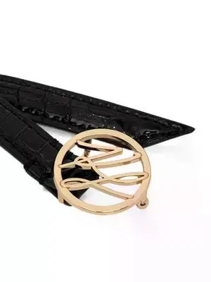 Karl Lagerfeld Croc-effect Monogram-plaque Belt