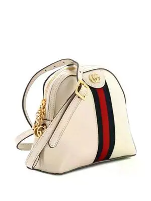 Gucci Ophidia Dome Shoulder Bag Leather Small Crossbody Bag - White