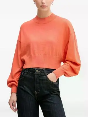 BENETTON Ribbed-knit Cropped Sweater - Orange